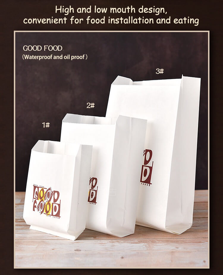 Custom Logo Glassine Waxed Paper Bags Disposable French Fries Fried ...
