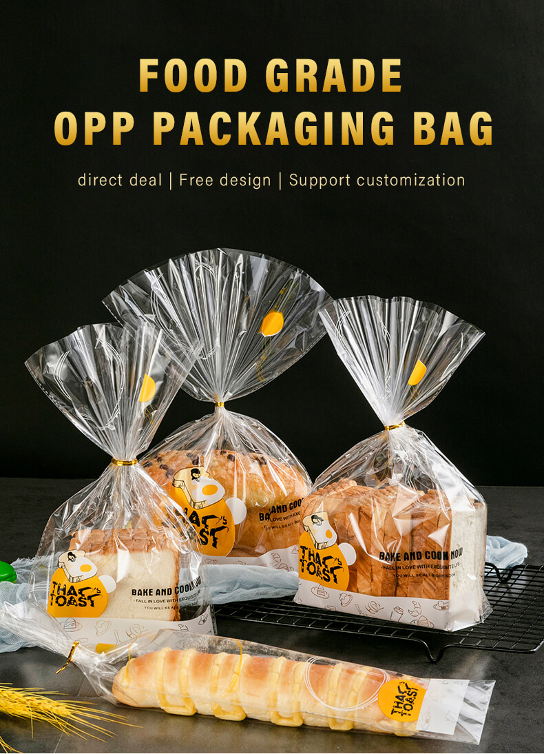 Custom Logo Printing Poly Bags For Bread Food Take Away Bread Bags ...