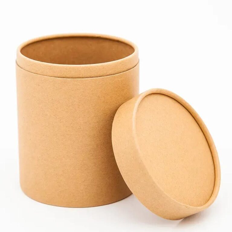 Kraft Paper Box Packaging Round Shape Cylinder Cardboard Can