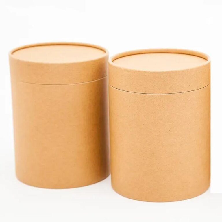 Kraft Paper Box Packaging Round Shape Cylinder Cardboard Can