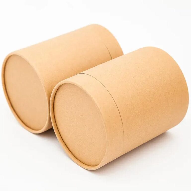 Kraft Paper Box Packaging Round Shape Cylinder Cardboard Can